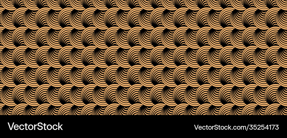 Black and golden circular optical pattern gold Vector Image