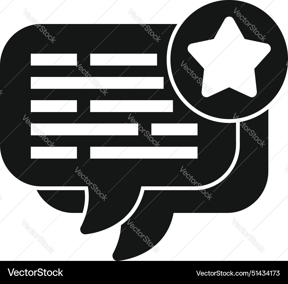 Chat bubble with star icon Royalty Free Vector Image