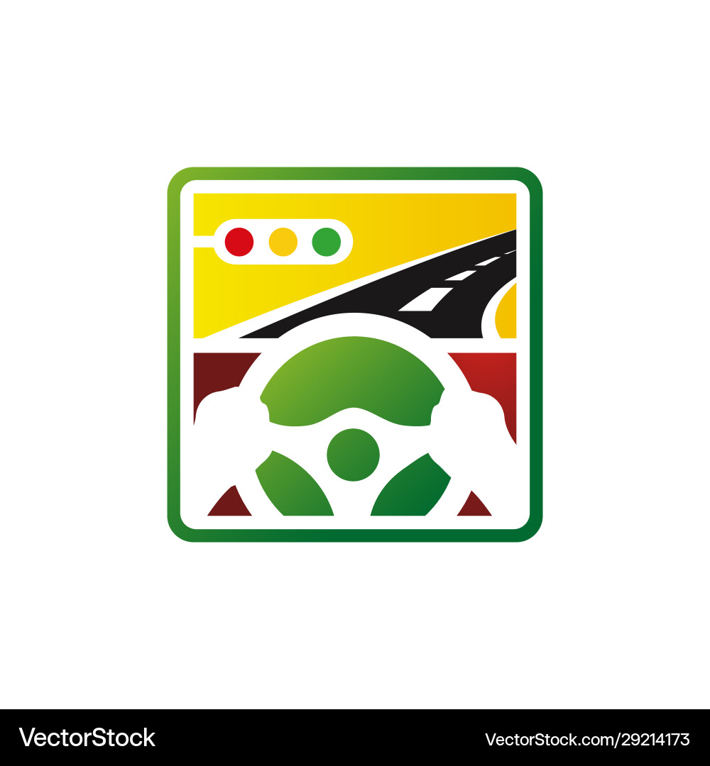 Driving course driver assistance logo design Vector Image