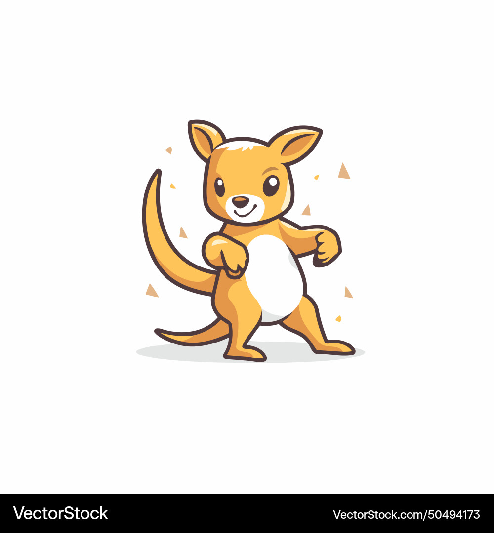 Kangaroo cartoon character cute Royalty Free Vector Image