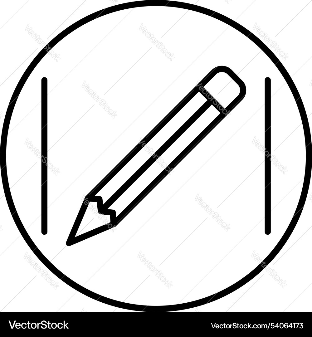 Pencil line icon design Royalty Free Vector Image