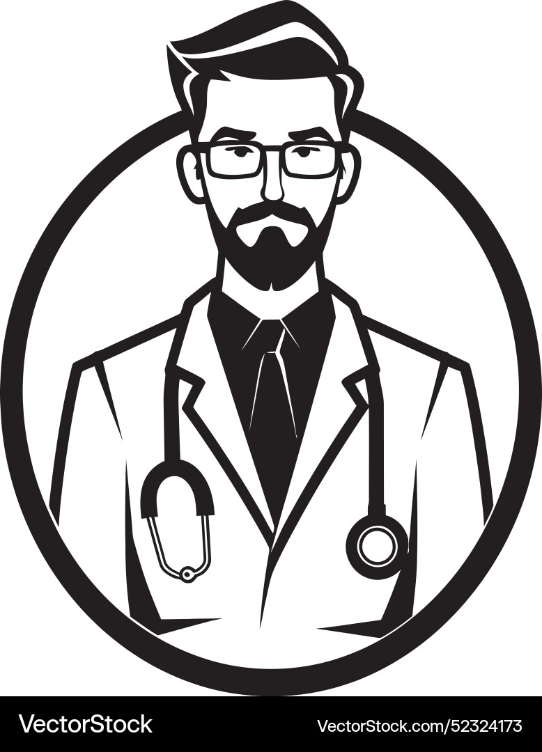 Physicians portfolio black and white Royalty Free Vector