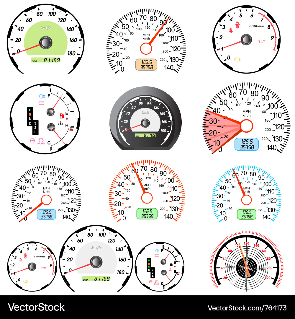 Racing Speedometer Set Royalty Free Vector Image