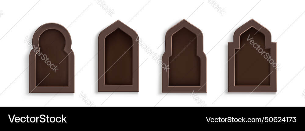Ramadan shape windows set Royalty Free Vector Image