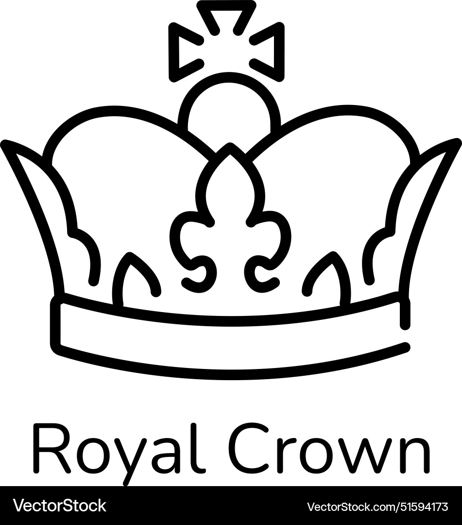 Royal crown Royalty Free Vector Image - VectorStock
