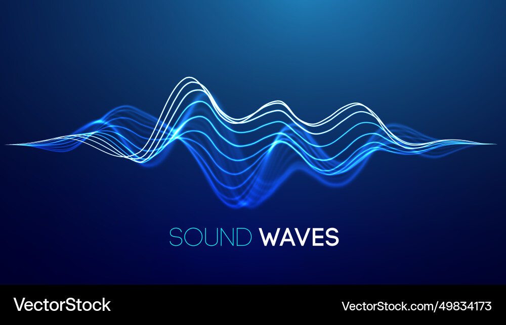 Sound Wave Blue Technologie Hintergrundmusik Vektorbild