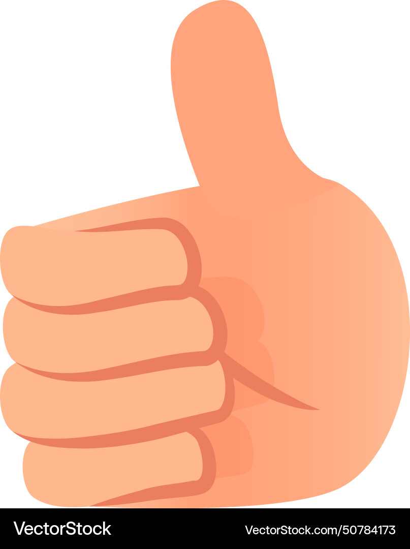 Thumb up icon positive approval hand gesture Vector Image