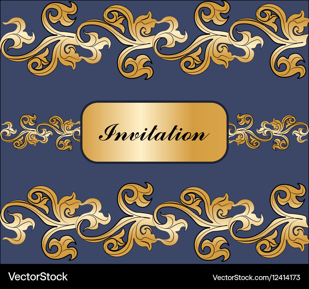 Vintage royal classic ornament invitation border Vector Image