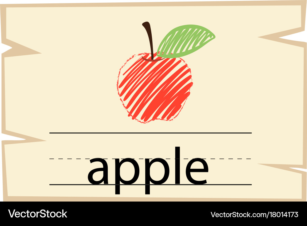 Wordcard template with word apple Royalty Free Vector Image