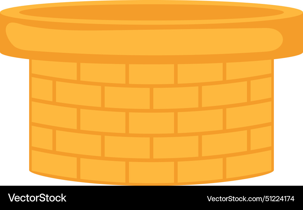 Colored brick water well waterhole icon Royalty Free Vector