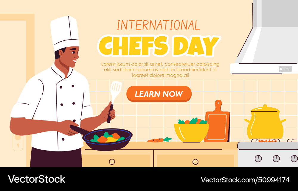 International chefs day poster Royalty Free Vector Image