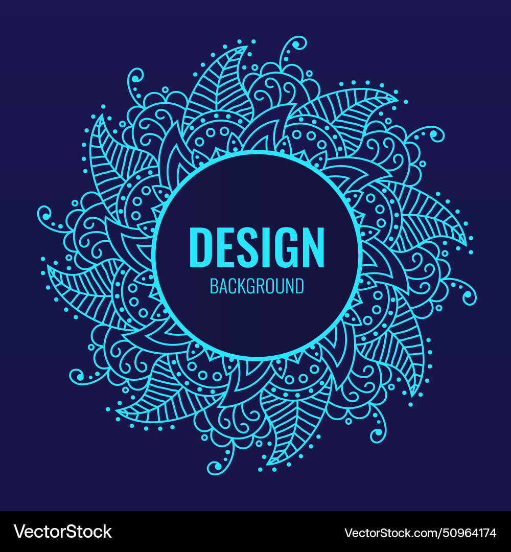 Mandala blue background beautiful flower Vector Image