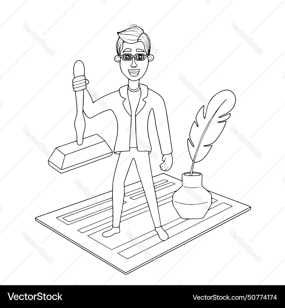 Notary lawyer day coloring Royalty Free Vector Image