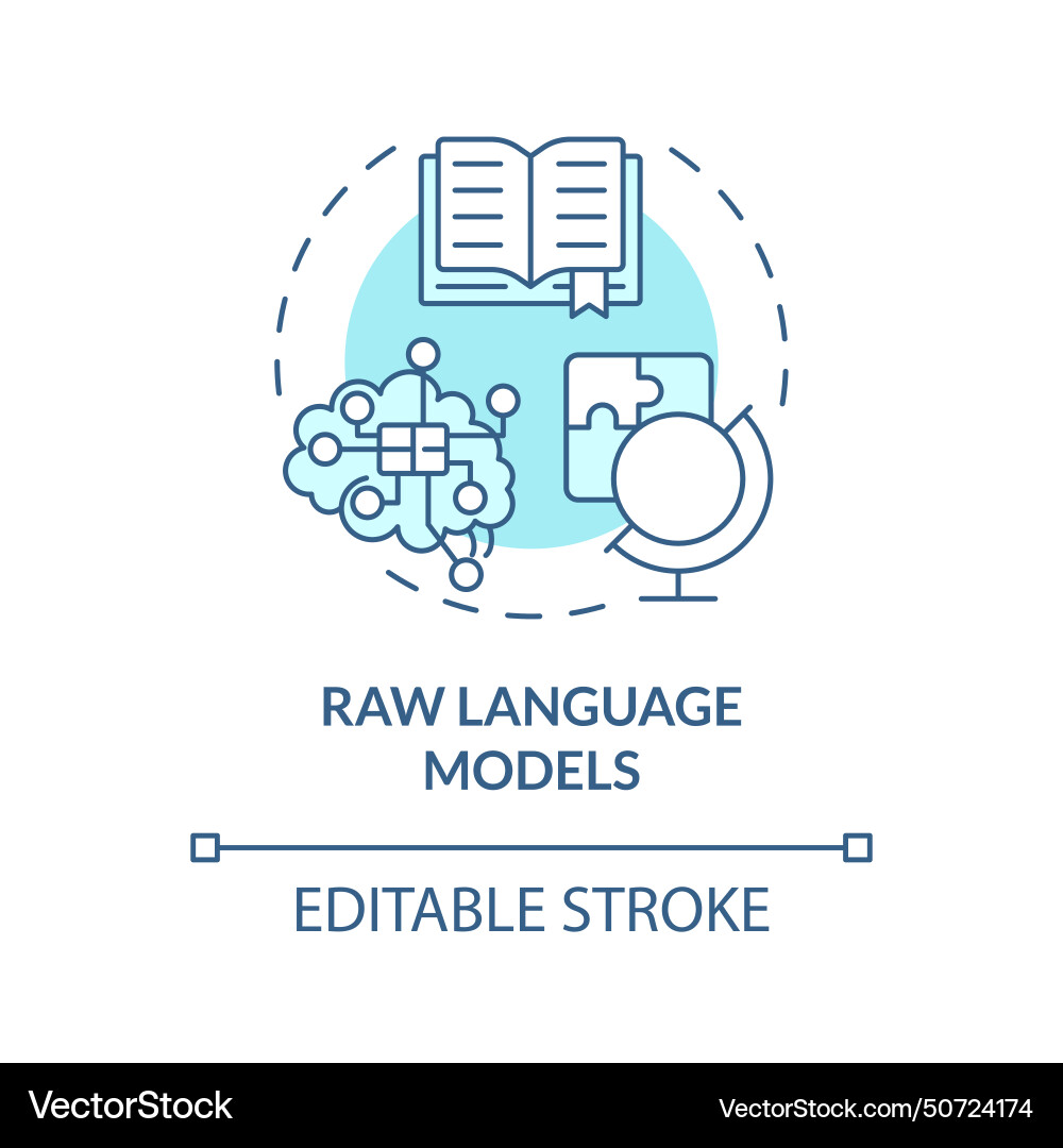 Raw language models soft blue concept icon Vector Image