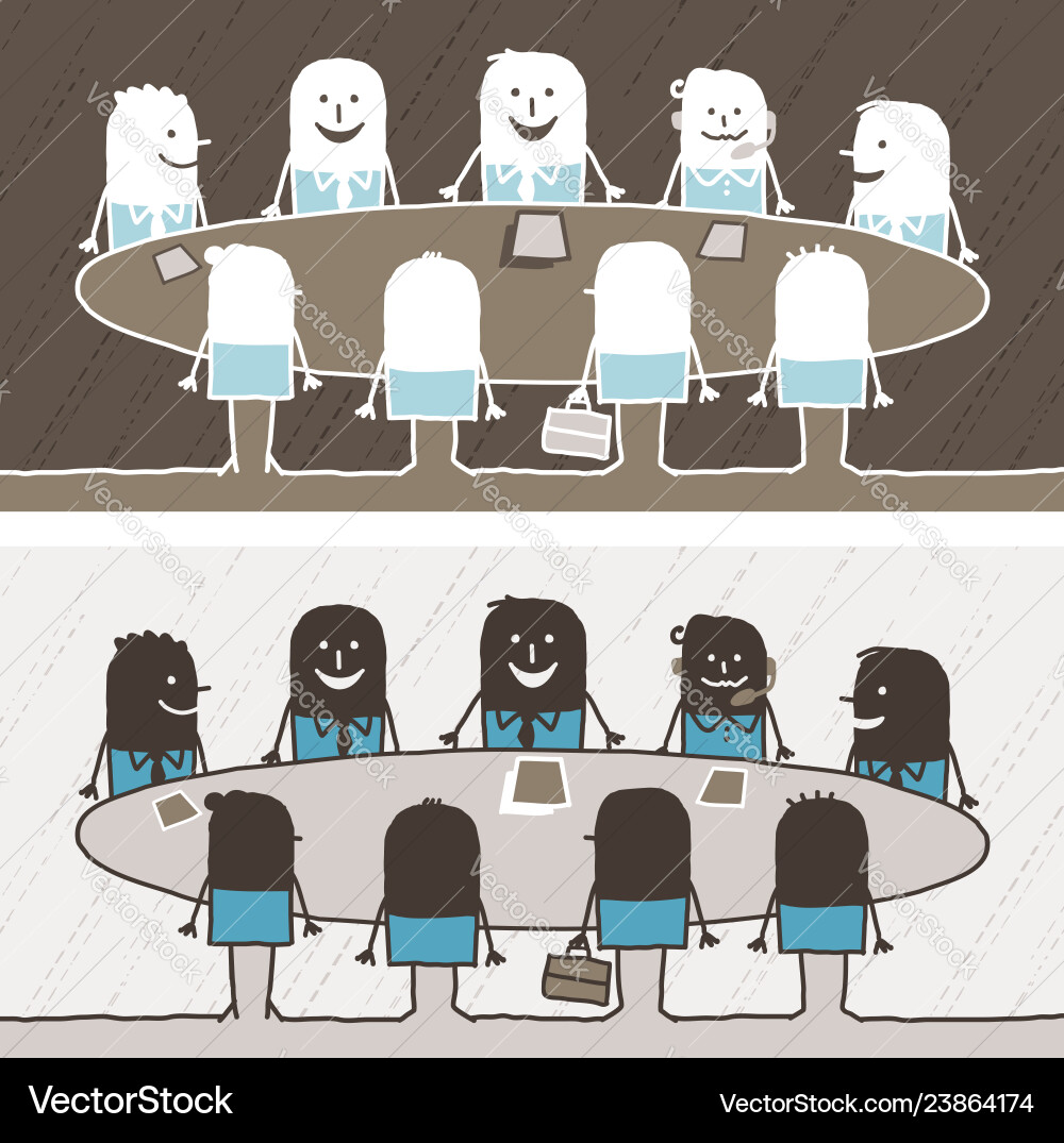 Teamwork colored cartoon Royalty Free Vector Image
