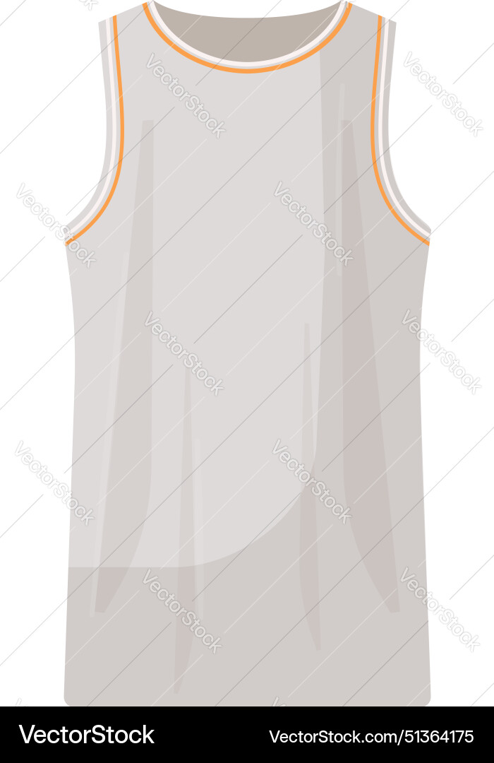 Blank gray tank top with orange trim Royalty Free Vector
