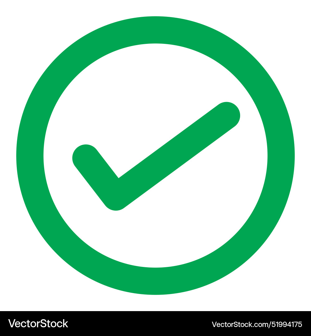 Check sign symbol mark in filled style Royalty Free Vector