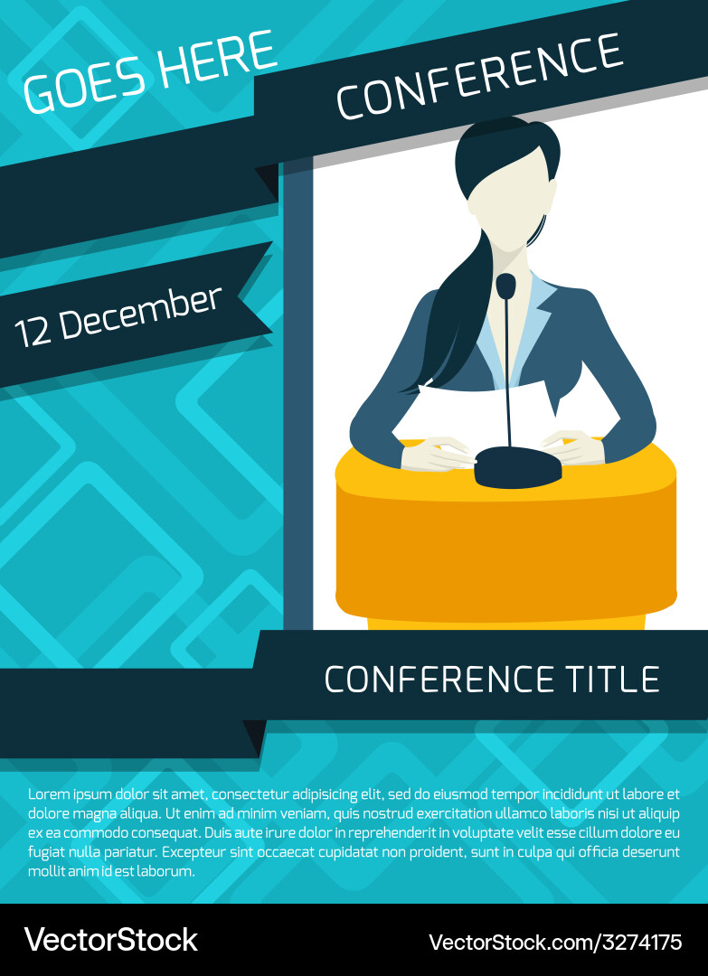 Conference announcement template Royalty Free Vector Image
