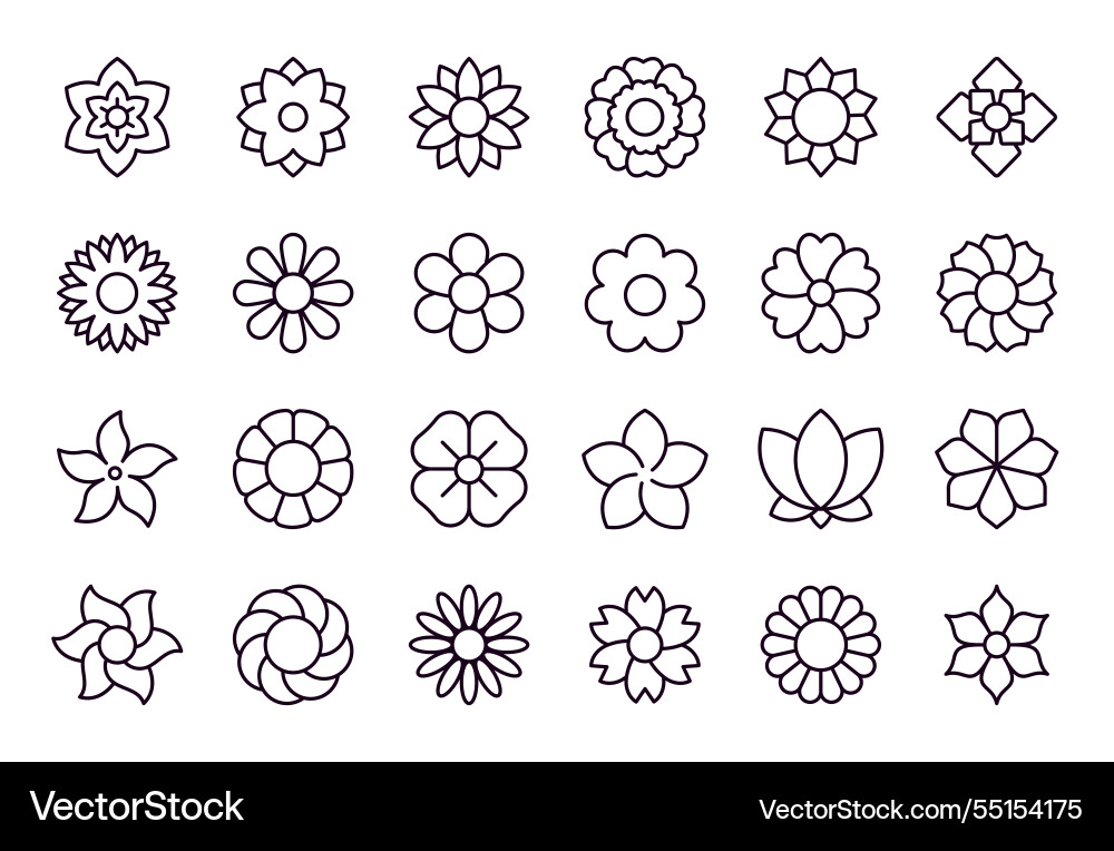 Floral Petal Pattern - Round Icons Royalty Free Vector Image