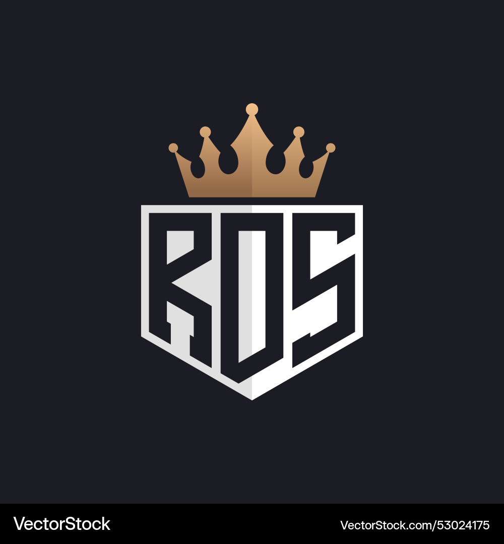 Luxury rds logo with crown elegant initials Vector Image