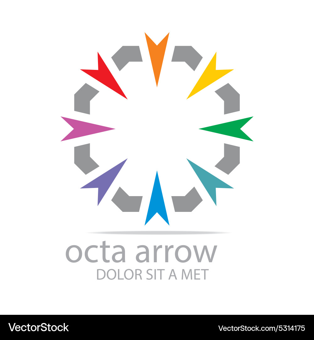 Octa arrow design icon symbol star Royalty Free Vector Image