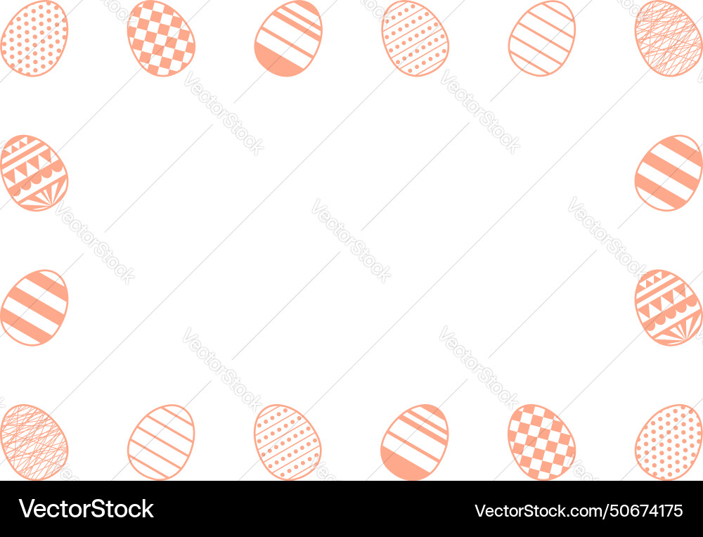 Painted easter eggs frame border with copy space Vector Image