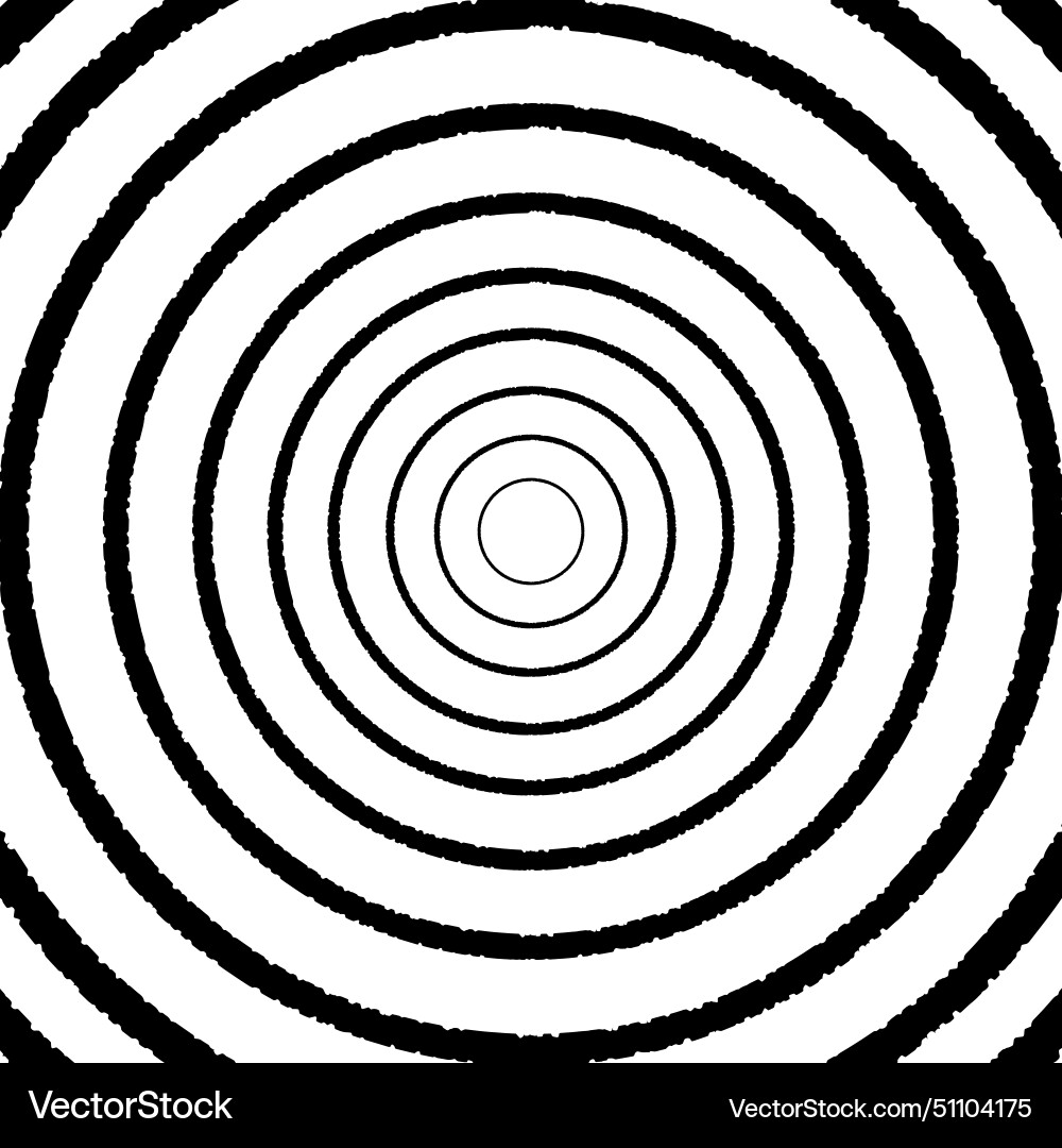 Psychedelic background black hypnotic circles Vector Image