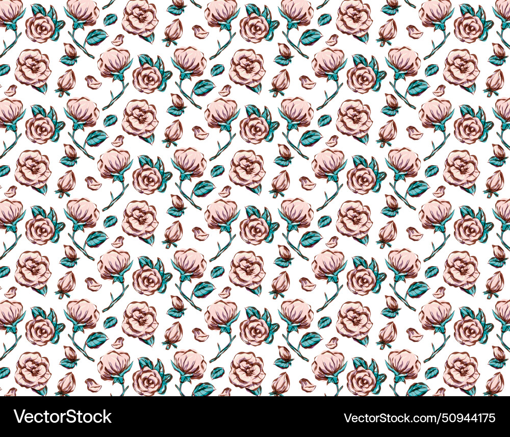 Set of rose patterns isolated line art doodle Vector Image