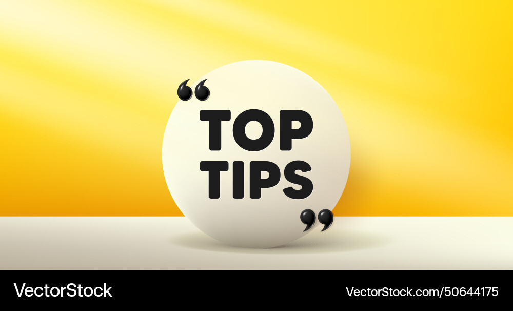 Top tips symbol education faq sign circle frame Vector Image