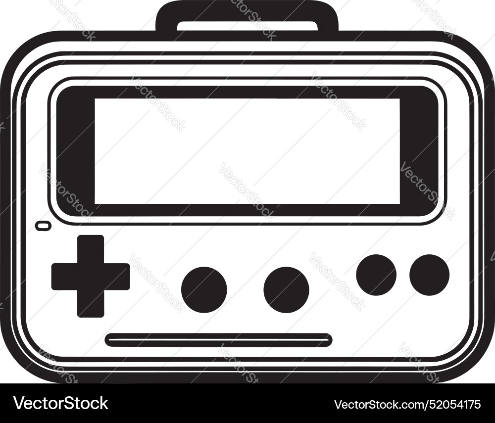 Vintage handheld entertainment logo portable Vector Image
