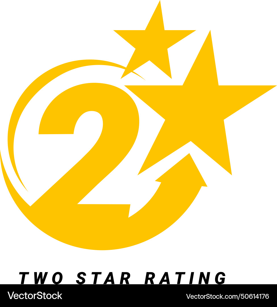 2 star rating three symbol or emblem Royalty Free Vector