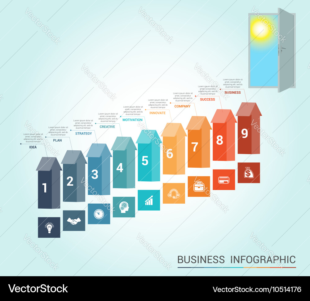 Diagram 9 position Royalty Free Vector Image - VectorStock
