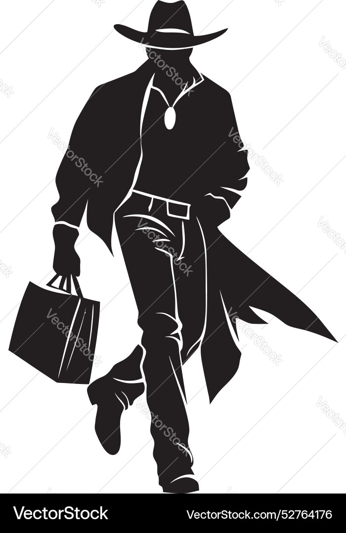 High noon heist masked cowboy robber logo design Vector Image