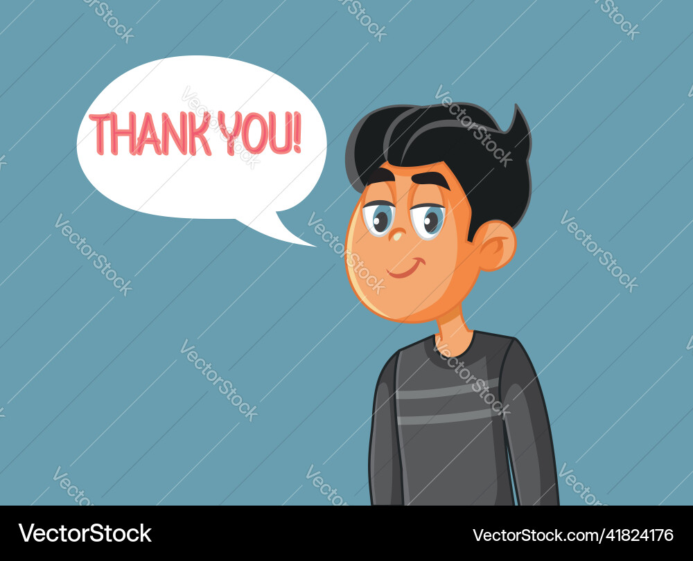 Man saying thank you cartoon Royalty Free Vector Image