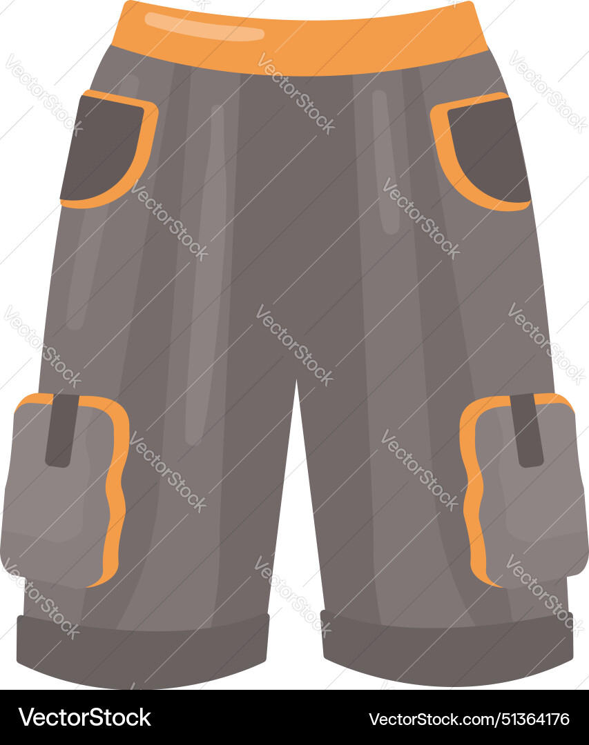 Modern cargo shorts isolated on white Royalty Free Vector