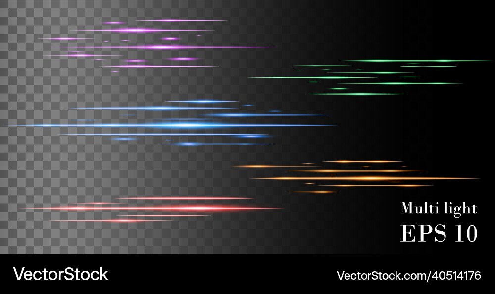 Multicolor horizontal light rays Royalty Free Vector Image