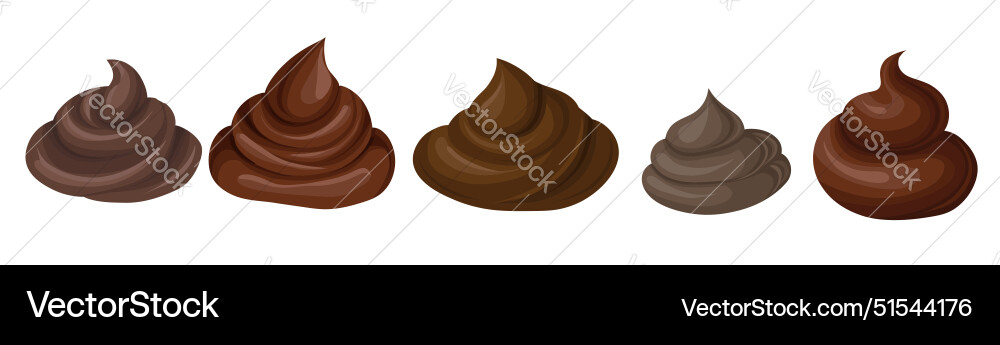 Set of poop isolated from background Royalty Free Vector