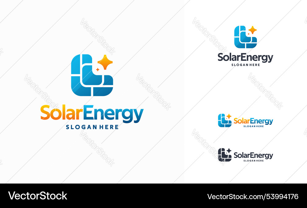 Solar energy panel logo designs sun power Vector Image