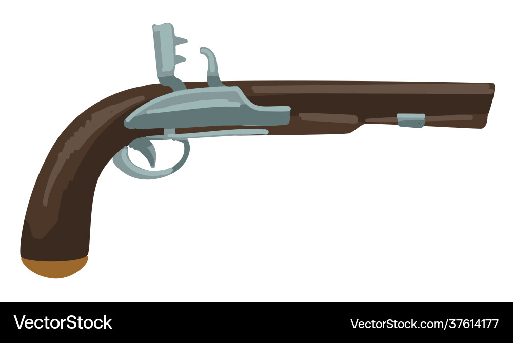 Antique firearm vintage pistol retro weapon Vector Image