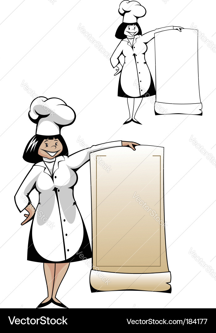 Chef with menu Royalty Free Vector Image - VectorStock