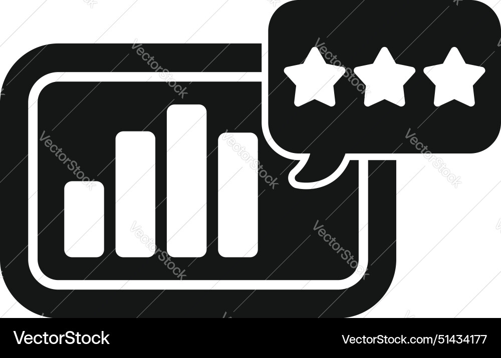 Customer satisfaction rating icon with stars Vector Image