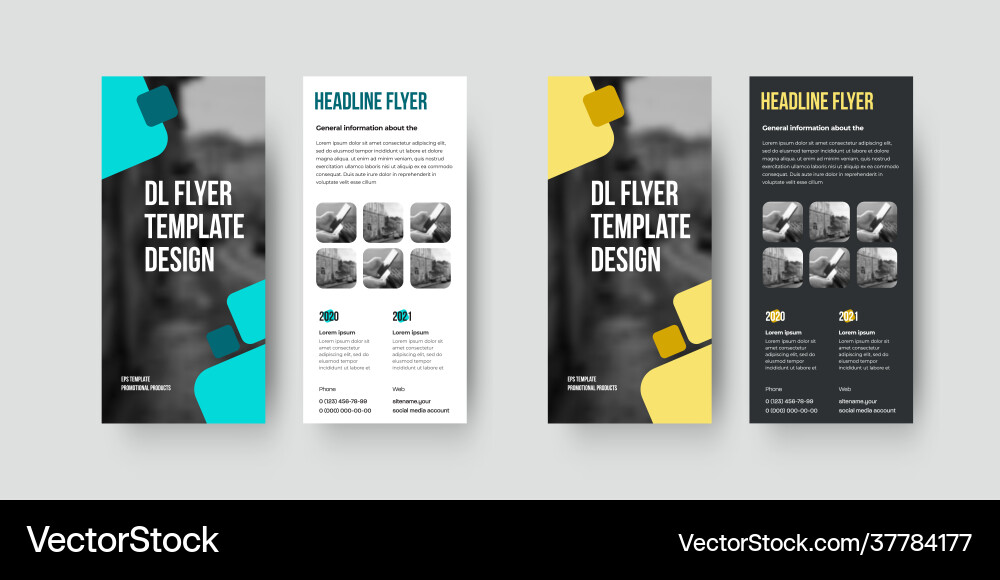Dl flyer template with color design isolated Vector Image
