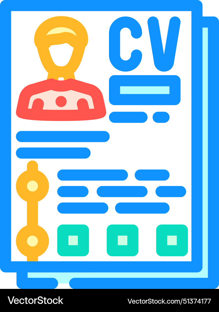 Employee recruitment business process color icon Vector Image