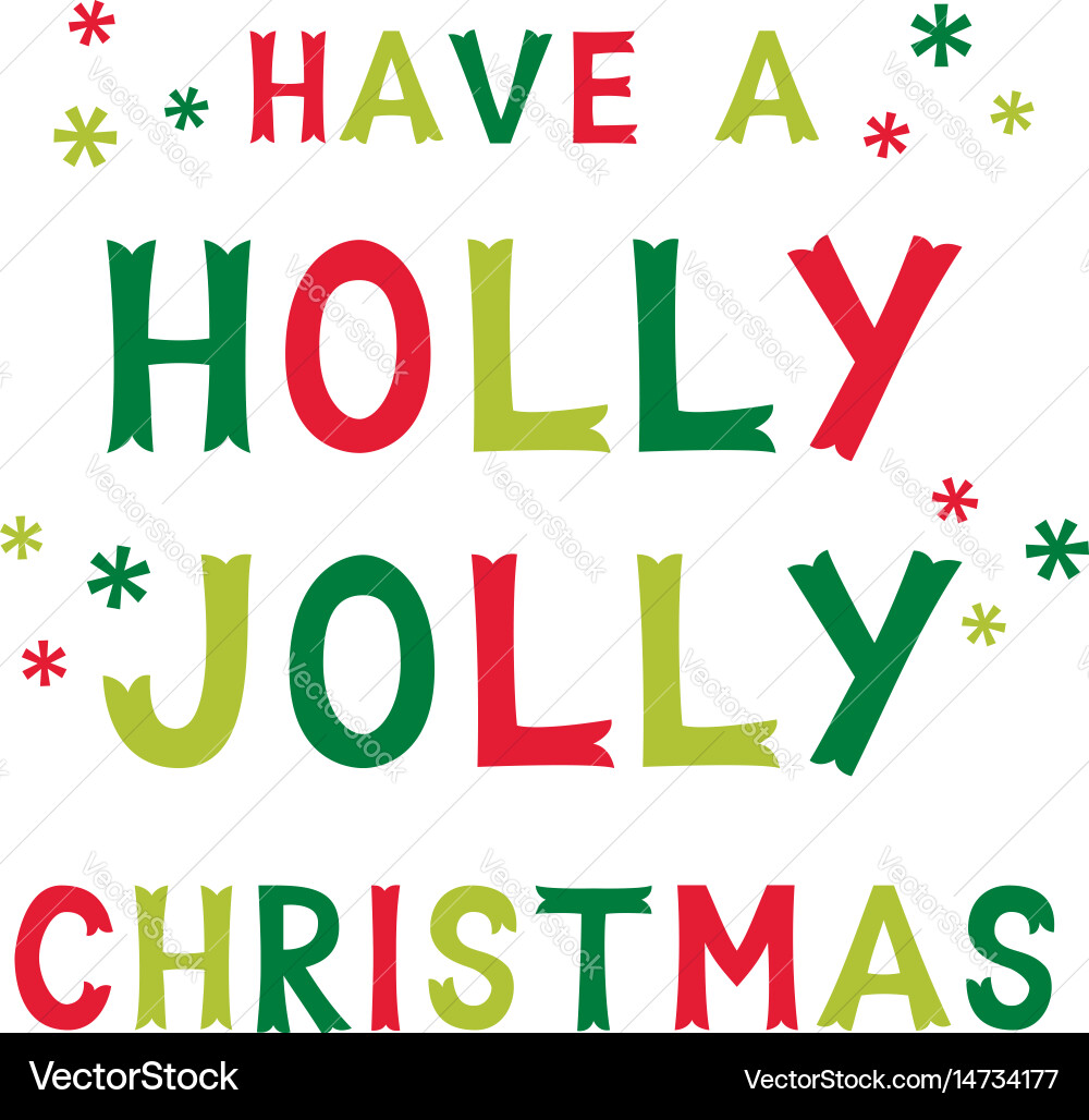 Festive Holly Jolly Christmas Card Royalty Free Vector Image