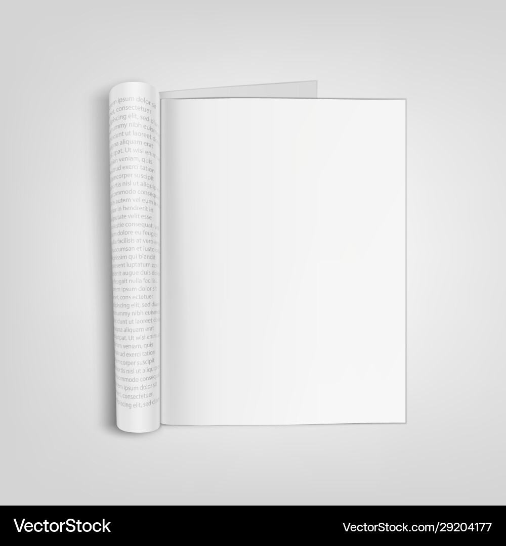 Open blank paper journal with clear page Vector Image