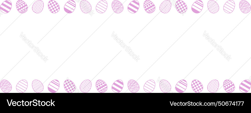 Painted easter eggs frame border with copy space Vector Image