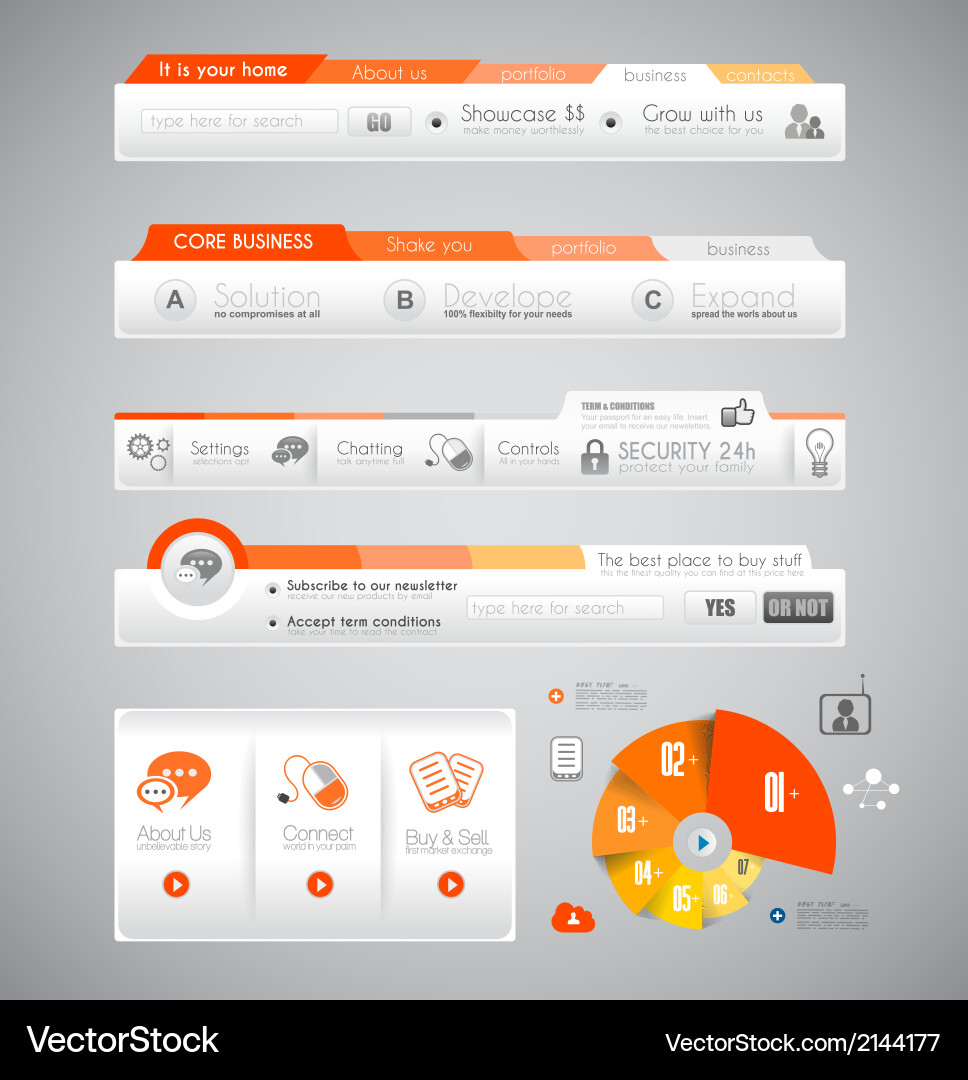 Quality clean web elements for blog and sites Vector Image