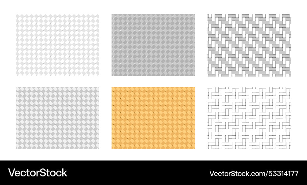 Set of bamboo weaving and herringbone pattern Vector Image