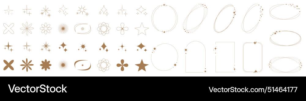 Stars with frame in modern minimalist design star Vector Image
