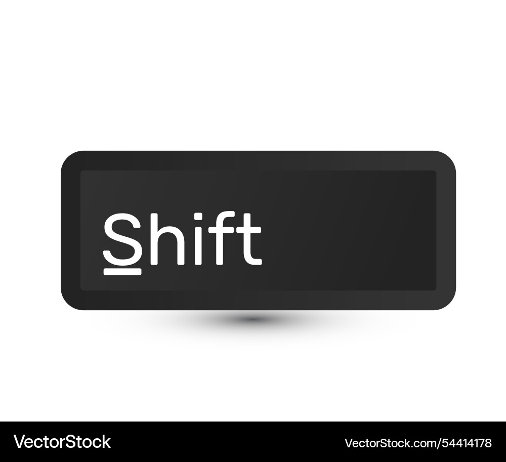3d icon shift computer key button on white Vector Image